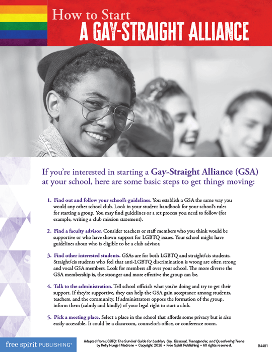 How to Start a Gay-Straight Alliance Tip Sheet | Free Spirit