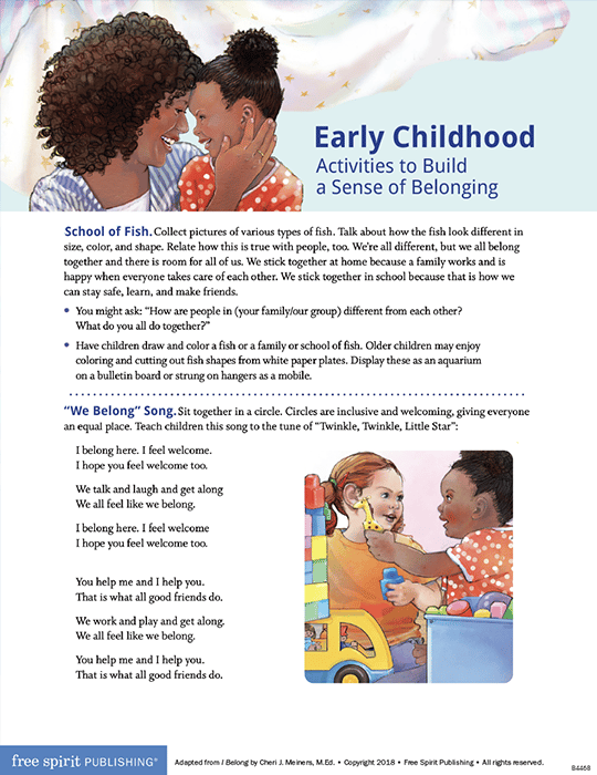 Build a Sense of Belonging Early Childhood Activities | Download | Free ...