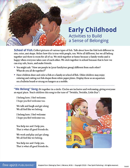 Build a Sense of Belonging Early Childhood Activities | Download | Free ...