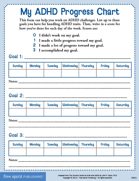 My ADHD Progress Chart | Grades 3–7 | Download | Free Spirit