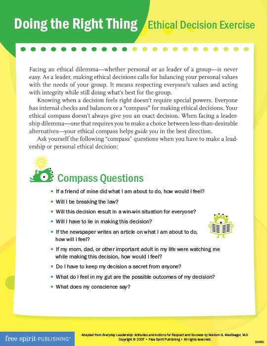 Ethical Decision Making Exercise | Download | Free Spirit
