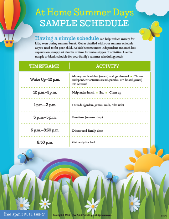 At Home Summer Days Sample Schedule | Download | FSP