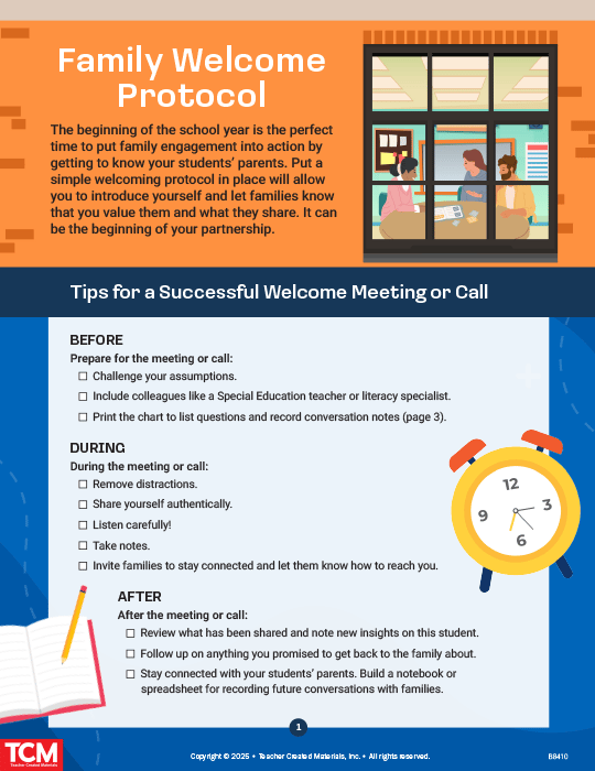 Welcoming Families Protocol | K–12 | Download | TCM