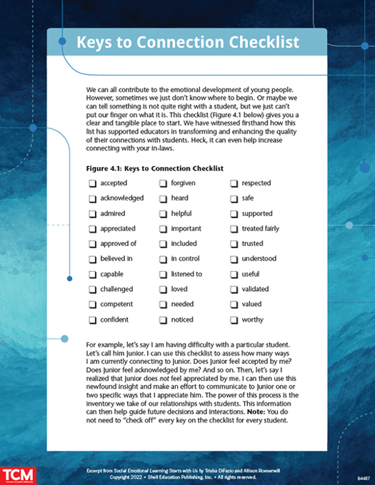 Keys to Connection Checklist | Download | TCM/Shell
