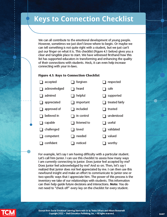 Keys to Connection Checklist | Download | TCM/Shell