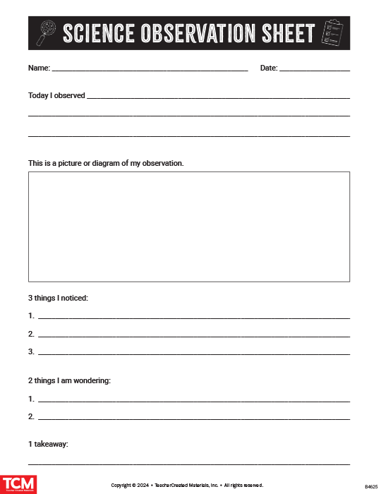 Science Observation Sheet | Download | TCM Admin