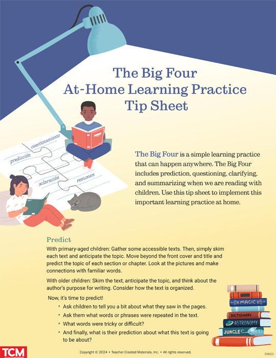 The Big Four At-Home Learning Practice Tip Sheet | K–12 | Download | TCM