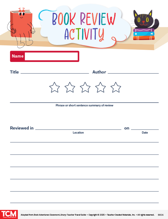 Book Review Activity | PreK–6 | Download | TCM