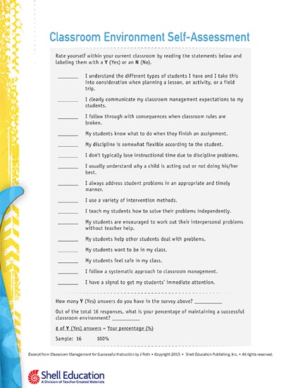 Classroom Environment Self-Assessment | Download | TCM
