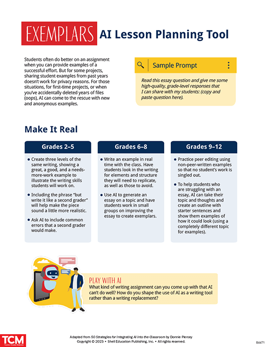 Exemplars AI Lesson Planning Tool | Download | TCM/Shell