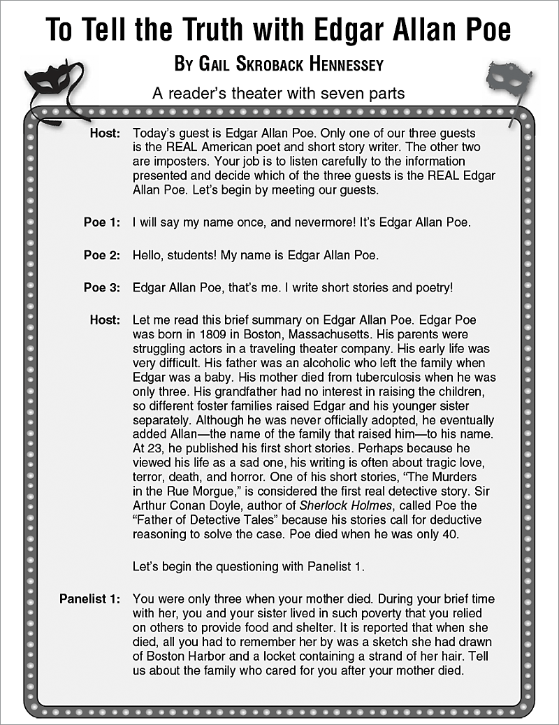 Edgar Allan Poe: Reader's Theater | Script and Lesson | TCM