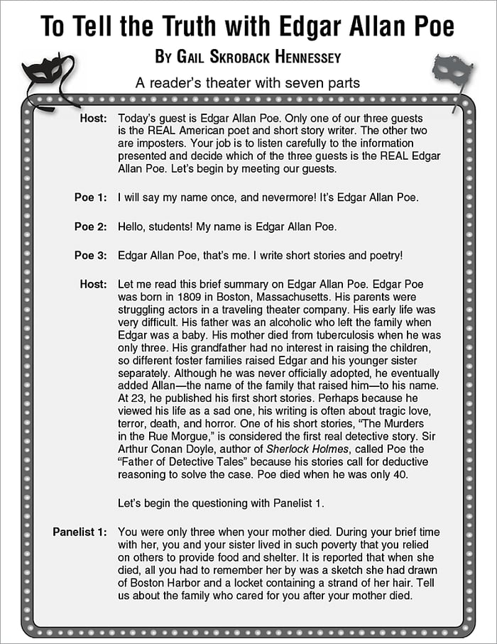 Edgar Allan Poe: Reader's Theater | Script and Lesson | TCM