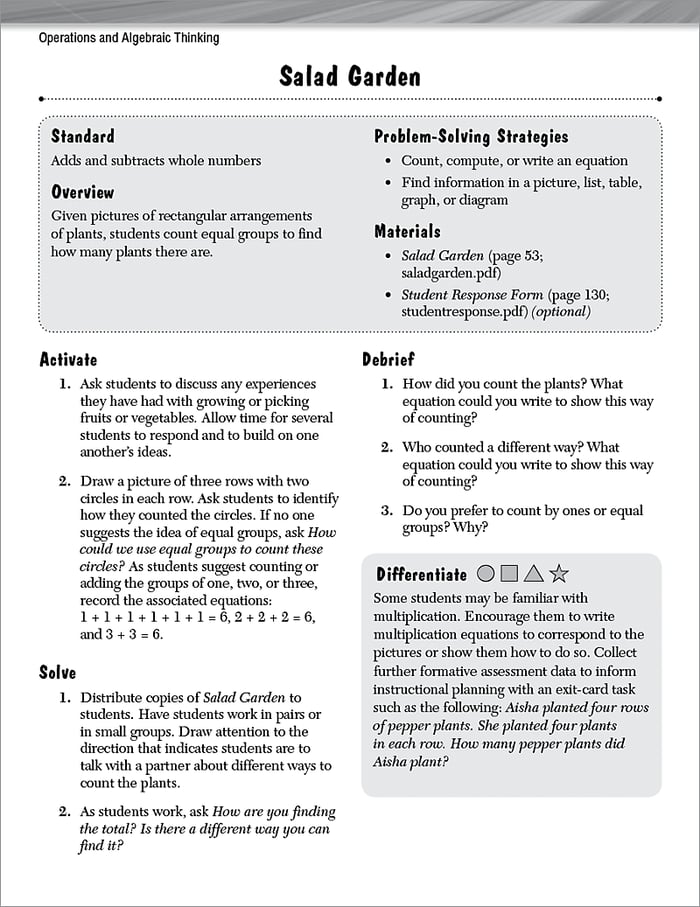 Operations and Algebraic Thinking: Pictures and Equal Groups | Lesson | TCM