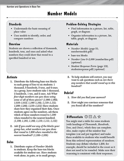 Number and Operations in Base Ten: Round with Base-Ten Blocks | Lesson | TCM