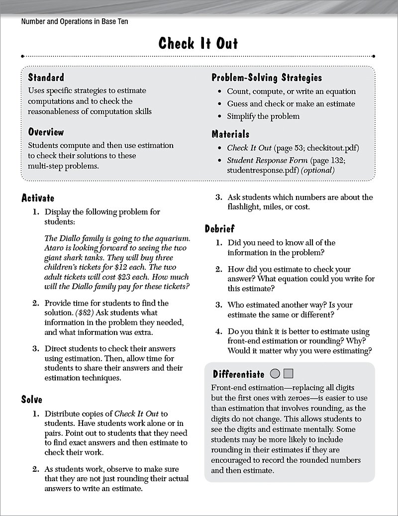 Number and Operations in Base Ten: Estimate in Complex Problems ...