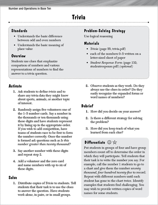 Number and Operations in Base Ten Problems: Identify the Number ...