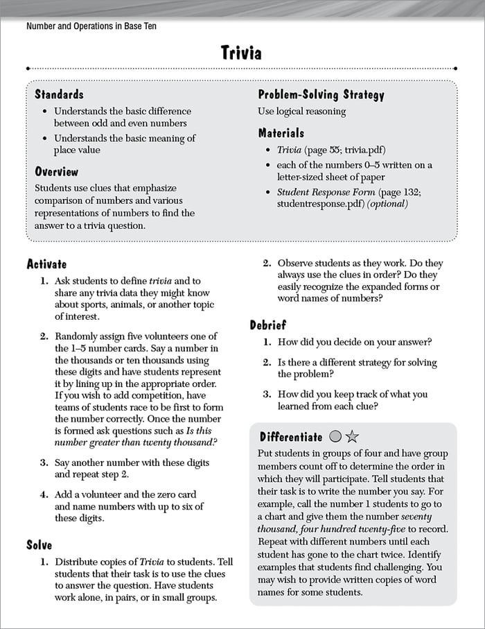 Number and Operations in Base Ten Problems: Identify the Number ...