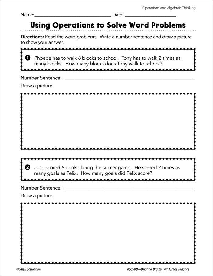 Operations and Algebraic Thinking: Word Problems | Download | TCM