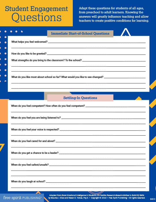 Student Engagement Questions | Download | Free Spirit