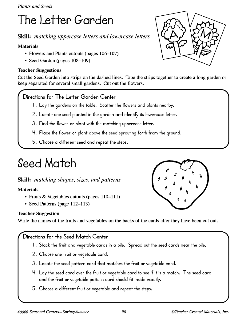 Seasonal Learning Centers--Plants and Seeds | Download | TCM