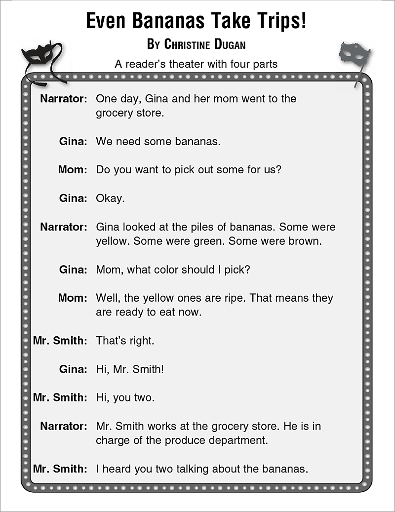 Even Bananas Take Trips!: Reader's Theater | Script and Lesson | TCM