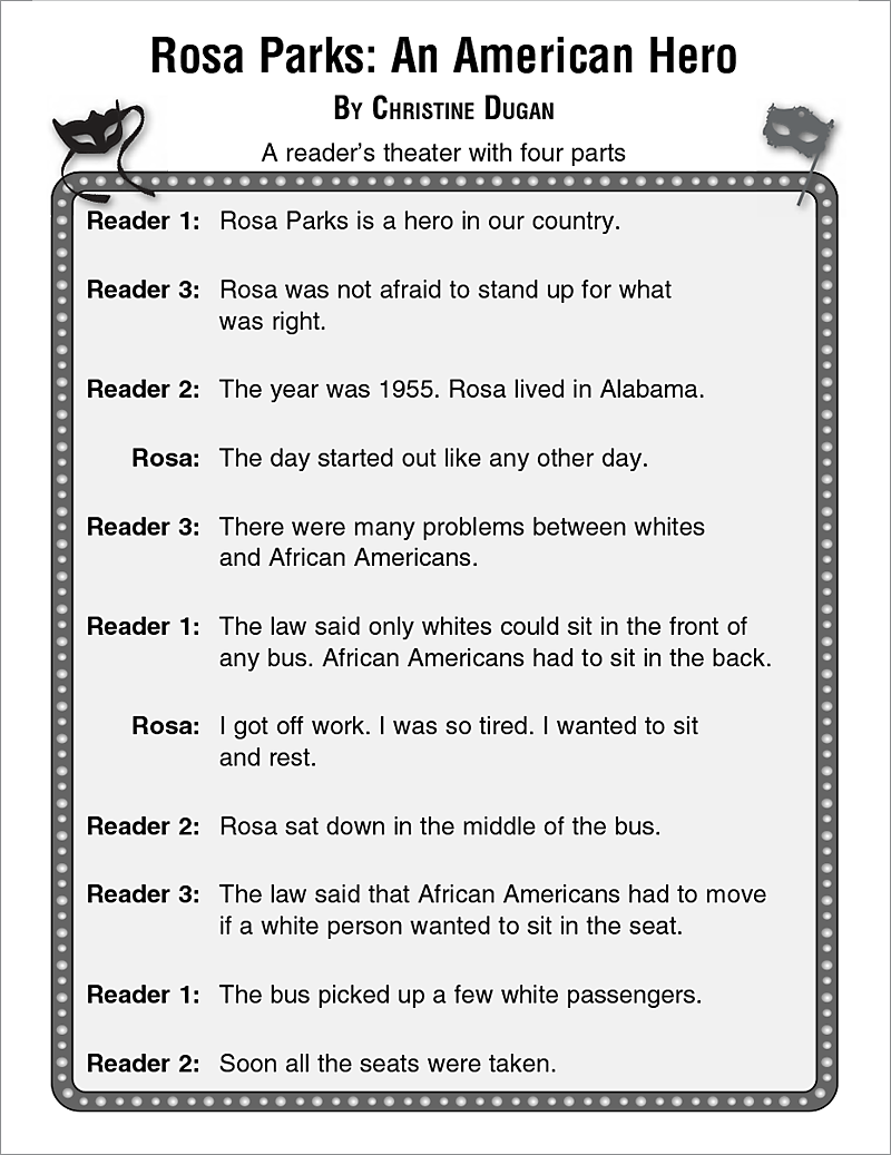 Rosa Parks: An American Hero: Reader's Theater | Script and Lesson | TCM