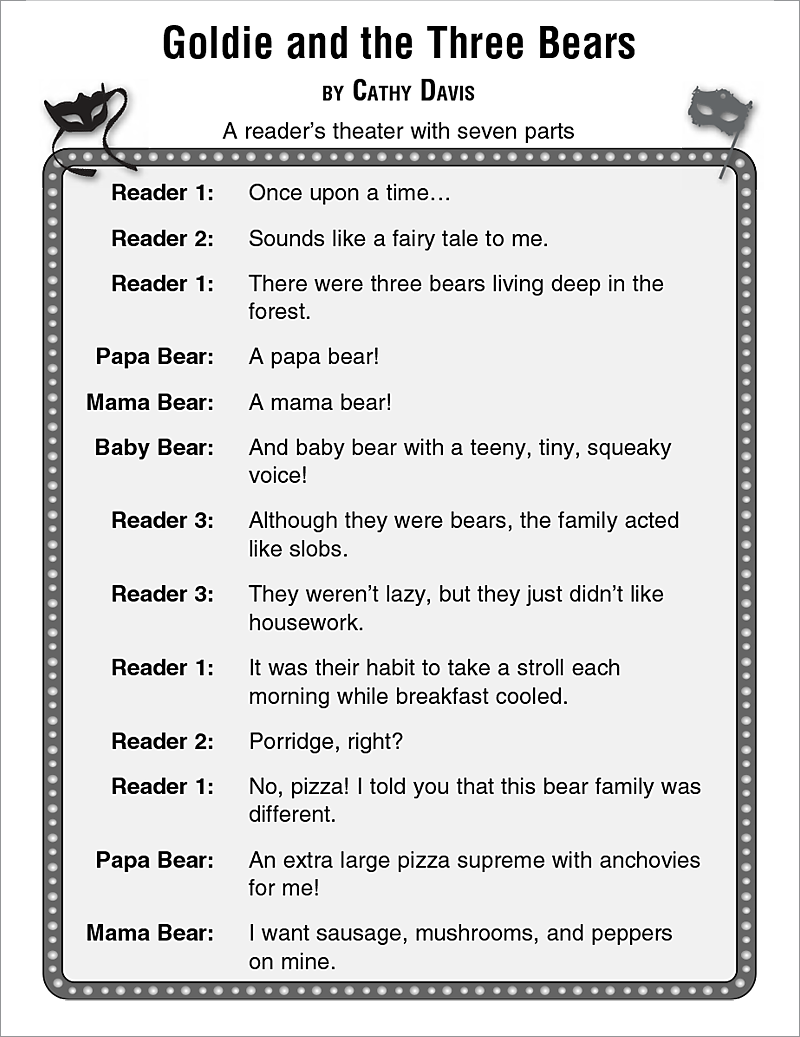 Goldie and the Three Bears: Reader's Theater | Script and Lesson | TCM
