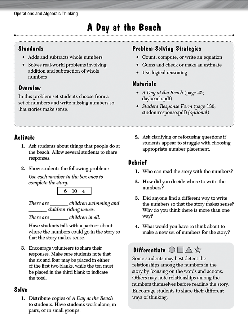 Operations in Base Ten Leveled Problem: Problem Solving | Lesson | TCM
