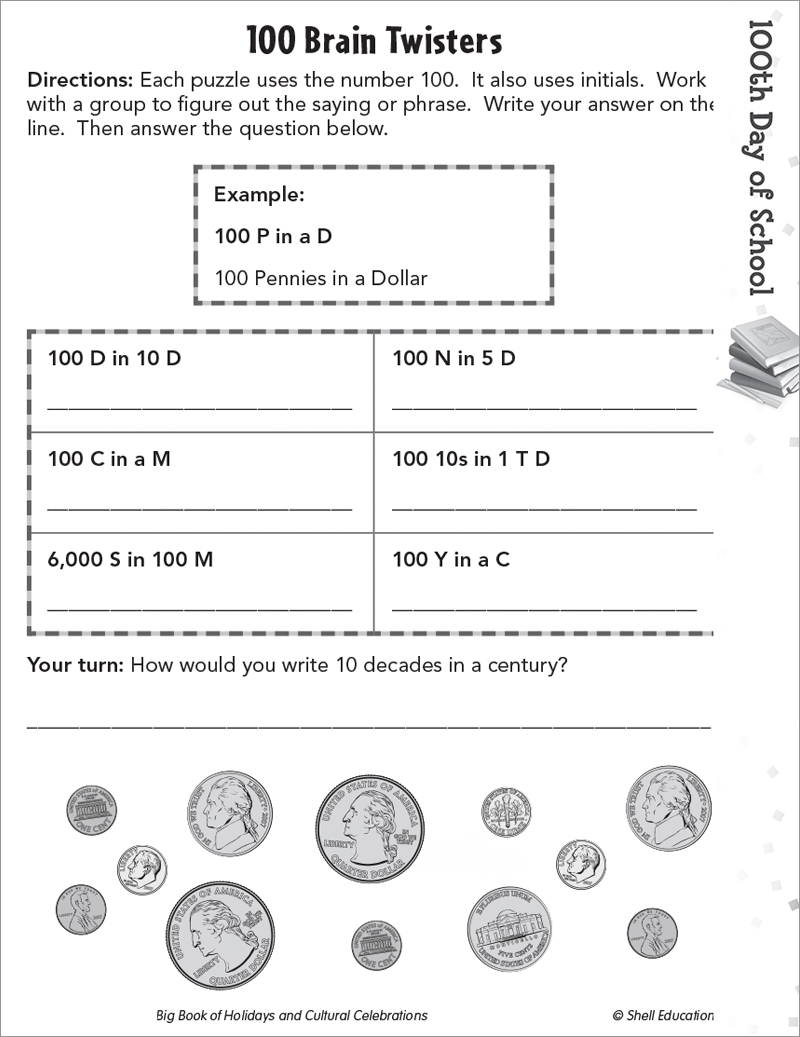 100th Day of School | Gr: 3–5 | Activity Kit | TCM