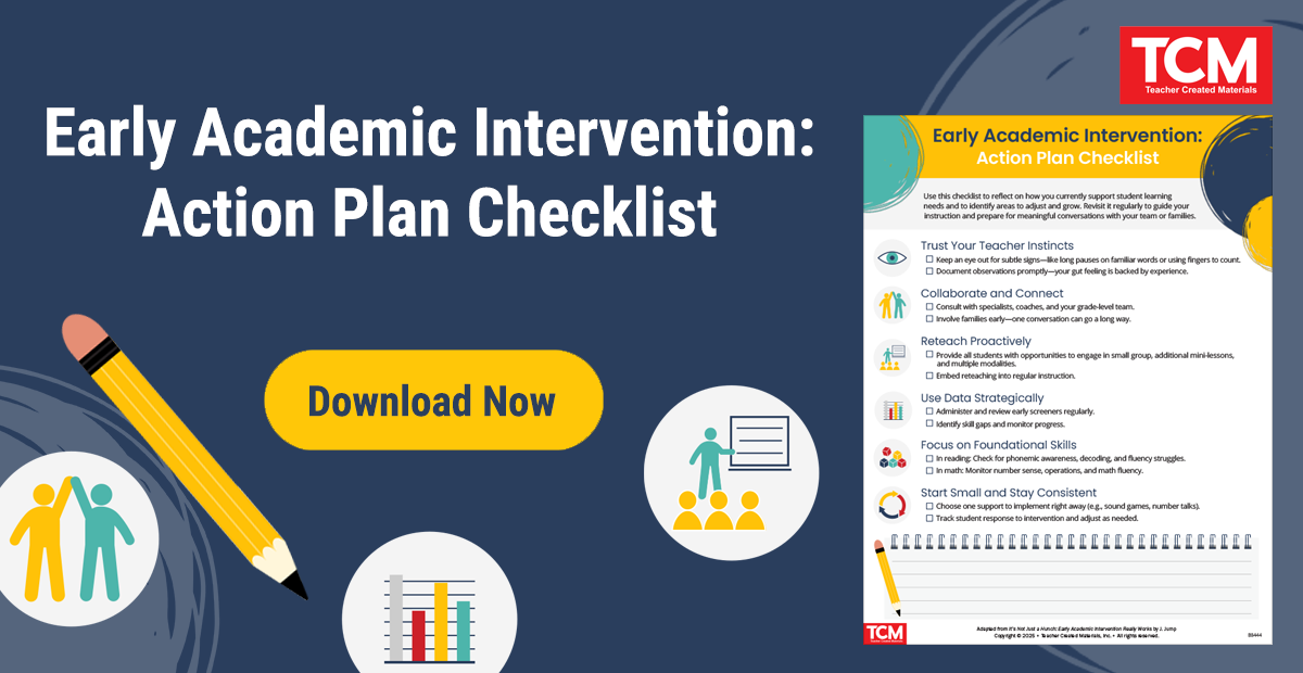 Early Academic Intervention Checklist | K–5 | Download | TCM